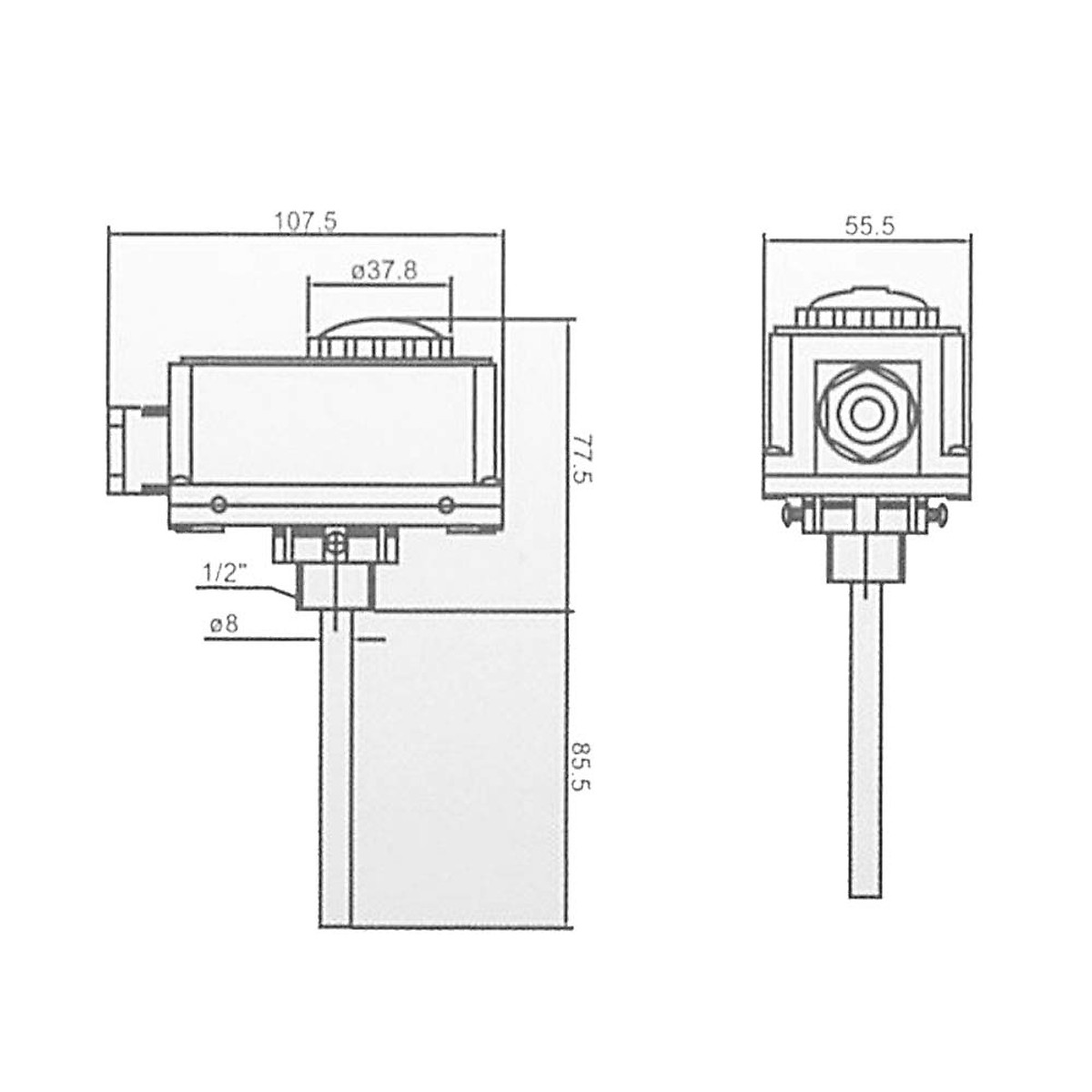 Temperature Start Regulator, 30-110℃ G1/2 Male Thread 220V Hot Water Pipeline Thermostat Temperature Controller