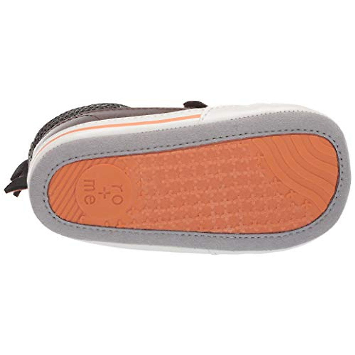 RO + ME by Robeez Baby Boy Crib Shoes Boys Infant Athletic Sneaker, Dinosaur Brown, 18-24 Months