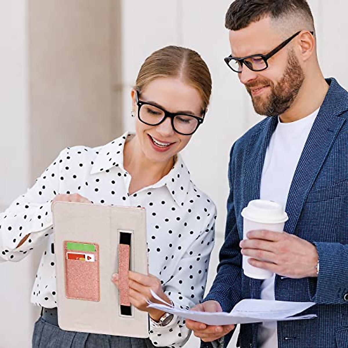 DMLuna Case for Onn 10.1 Tablet Pro (Model:100003562) ONLY (NOT FIT ONN 10.1 Tablet Model: 100011886 / ONA19TB003), Folio PU Leather Stand Case with Hand Strap Card Holder, Glitter Rose Gold