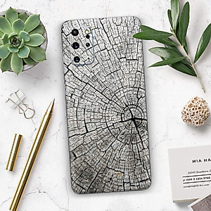 DesignSkinz Aged Cracked Tree Stump Core Protective Vinyl Decal Wrap Skin Cover Compatible with The Samsung Galaxy S20 (Screen Trim & Back Glass Skin)