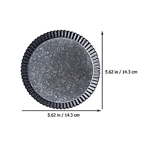 Cabilock Cutlery Tray Galvanized Serving Tray Round Farmhouse Rustic Serving Platter Fruit Food Breakfast Coffee Cupcake Dinner Tray for Kitchen Dining Room Jewlery Tray