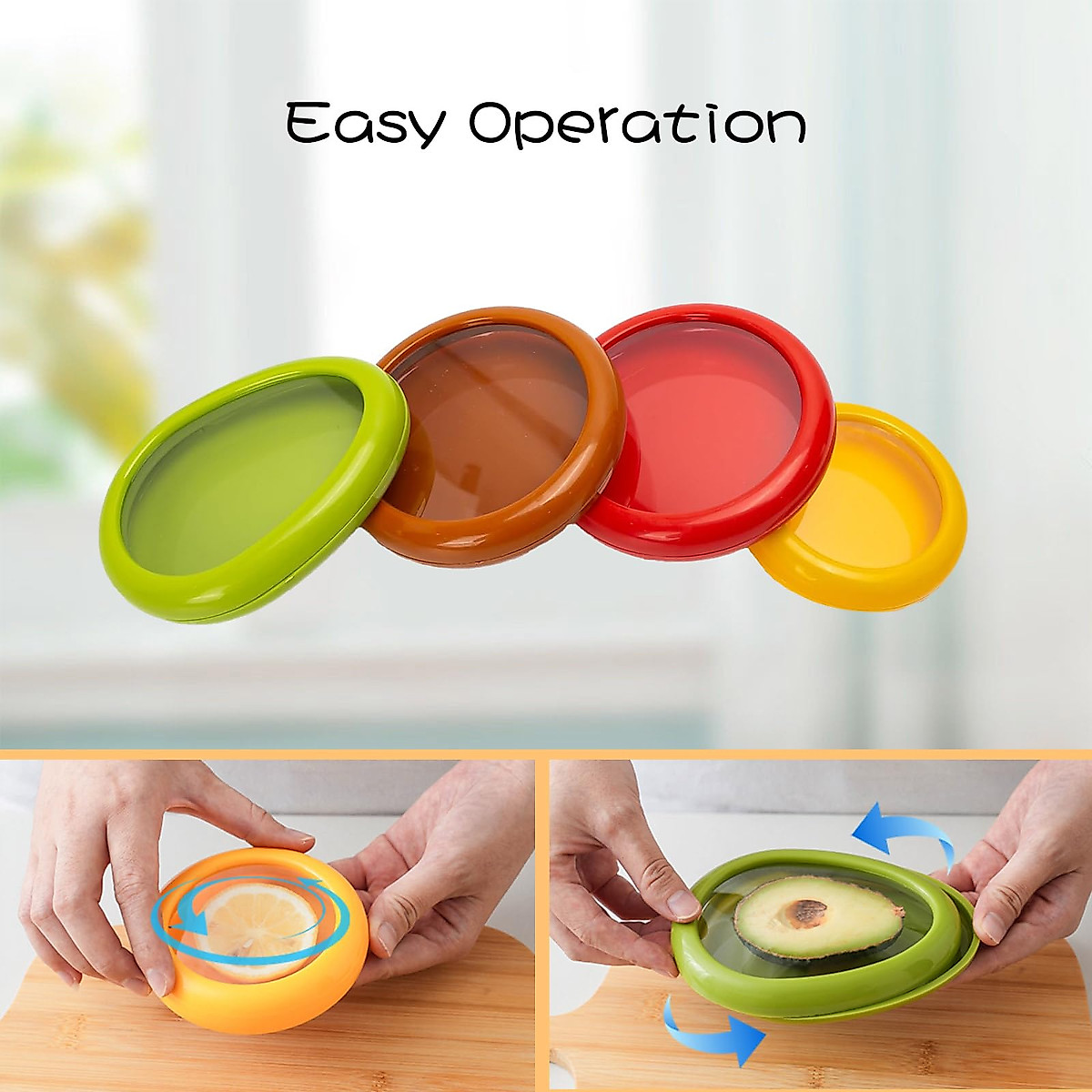 ZHIYUEJING Fruit storage containers for fridge,Fruit and Vegetable Anti-Oxidation Storage Box,Set of 4 Reusable Storage Containers for Fridge,Fruit Storage Containers for Onions, Lemons, and Potatoes