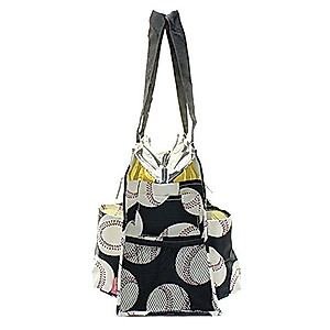 NGIL All Purpose Organizer Medium Utility Tote Bag 2018 Spring Collection (Baseball Black)