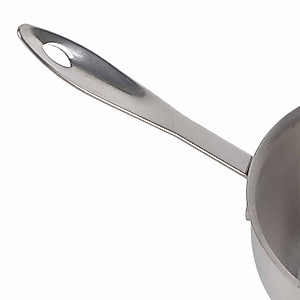 Butter Warmer Pot Small Butter Warmer Measuring Pot with Long Handle, All in One Flat Induction Bottom Mini Butter Hot Pot Milk Pot Small Saucepan Sturdy Stainless Steel (300ML)