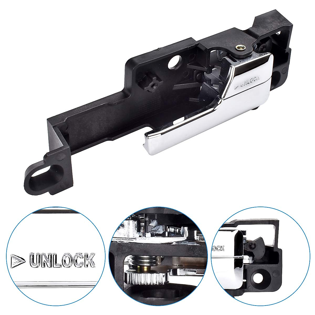 FAERSI Inside Interior Door Handle Front Driver & Passenger Side Replacement for 2006 2007 2008 2009 2010 2011 2012 Fusion, 07-11 Lincoln MKZ & Mercury Milan 06 Zephyr 6E5Z5422601A, 6E5Z5422600AA