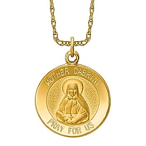 IceCarats 14K Yellow Gold Mother Cabrini Medal Necklace Charm Pendant Only