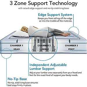 Beautyrest Silver Supreme Air Bed Mattress with Built-in Pump and Lumbar Support, 18" King