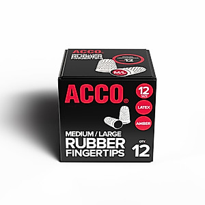 Swingline Rubber Finger Tips, Finger Cots, Medium-Large - Size 12, Amber, Finger Protector For Use with Swingline Staples & Swingline Staplers, Home Office Desktop Accessories, 12 Pack (54032)