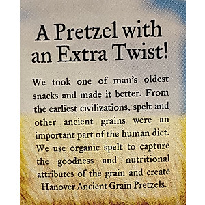 Hanover Organic Ancient Grain Spelt Sea Salt Pretzels Low Fat Cholesterol Trans Fat Free Party Snacks Resealable Container 28 oz Barrel