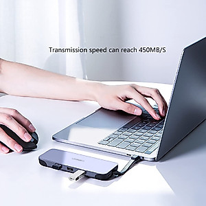 Port Expander 9 in 1 USB C Hub Adapter USB-C Splitter with 4K HDMI, 1080P VGA,100W PD, 3 USB 3.0 Ports,SD/TF Card Reader, Ethernet USB Splitter