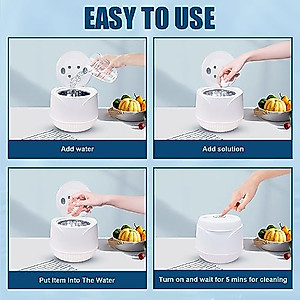 HUPZUND Ultrasonic Retainer Cleaner, 45kHz Ultrasonic UV Cleaner for Dentures, Retainer, Mouth Guard, Aligner, Whitening Trays, Toothbrush Head, 200ml Ultrasonic Cleaner Machine for Jewelry Diamond