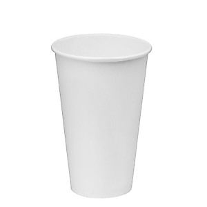 NYHI 100 Pack 16 oz White Paper Disposable Coffee Cups Hot Cold Beverage Drinking Cup for Water Juice Espresso Tea Ideal for Water Coolers Party