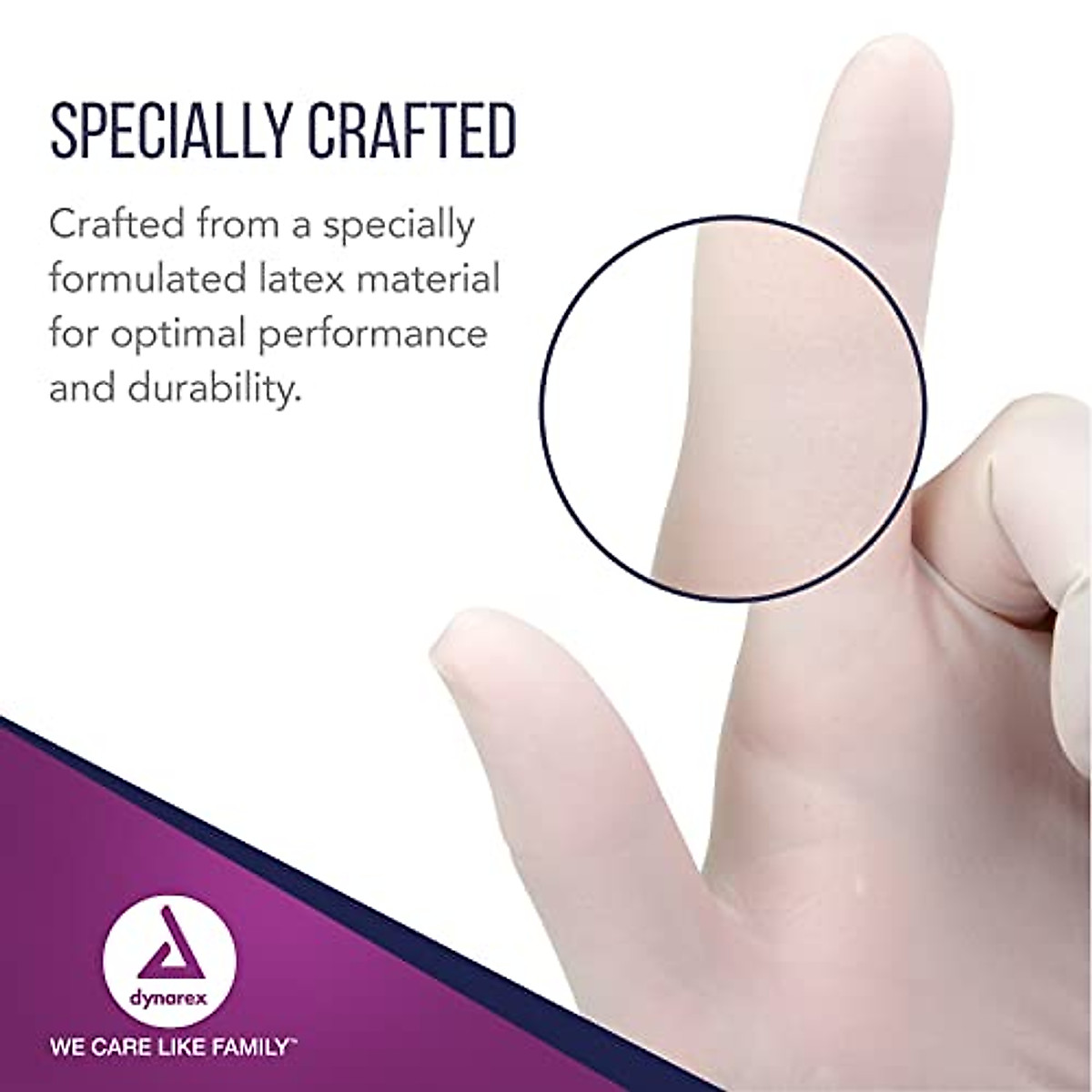 Dynarex Safe-Touch Disposable Latex Exam Gloves, Powder-Free, Used in Healthcare and Professional Settings, Bisque, Large, 1 Case, 10 Boxes of 100 Gloves