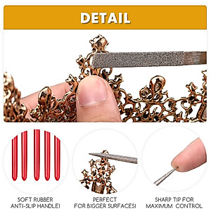 Miniature and Model Files, Includes Diamond File Set (Round, Flat and Triangular, 9 Piece)