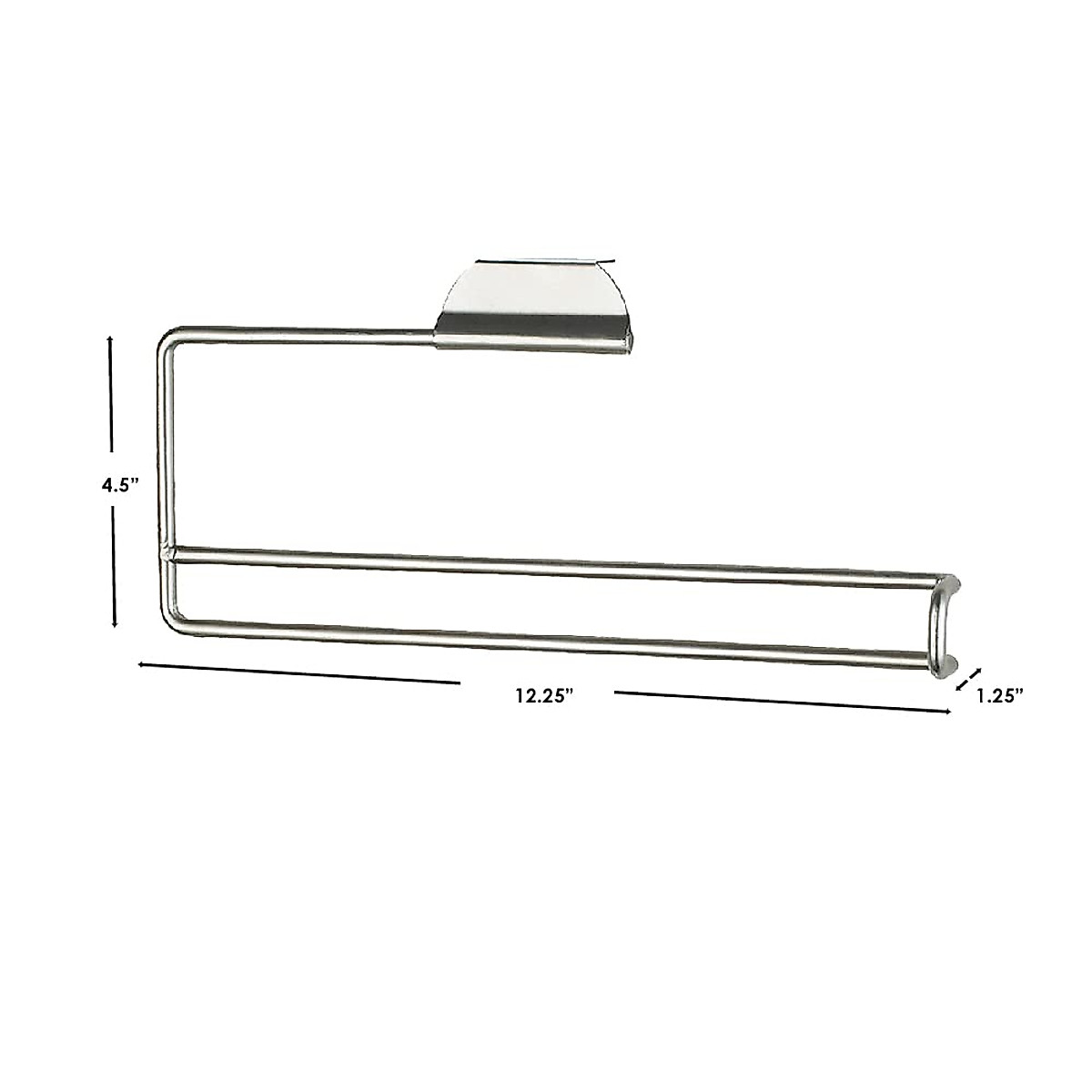 Over-The-Cabinet Paper Towel Holder For Kitchen (Satin Nickel), By Home Basics | Steel Paper Towel Holder For Cabinet Door