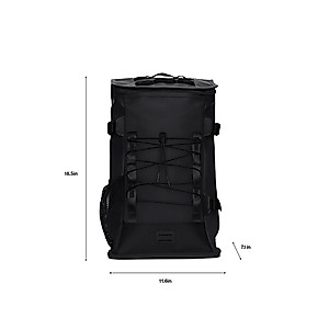 RAINS Trail Mountaineer Bag - Waterproof, Unisex, Sporty Rucksack for Work, higher education, Travel (Black)