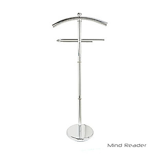 Mind Reader Stainless Steel Valet Suit Rack Stand, Silver