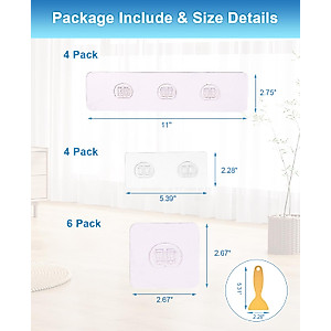 SINBOYA 14 Pack Shower Caddy Adhesive Sticker Replacement,No Drilling Shower Shelf Adhesive Hooks Strips for Shower Caddy/Bathroom Shelves/Soap Holder/Kitchen Racks