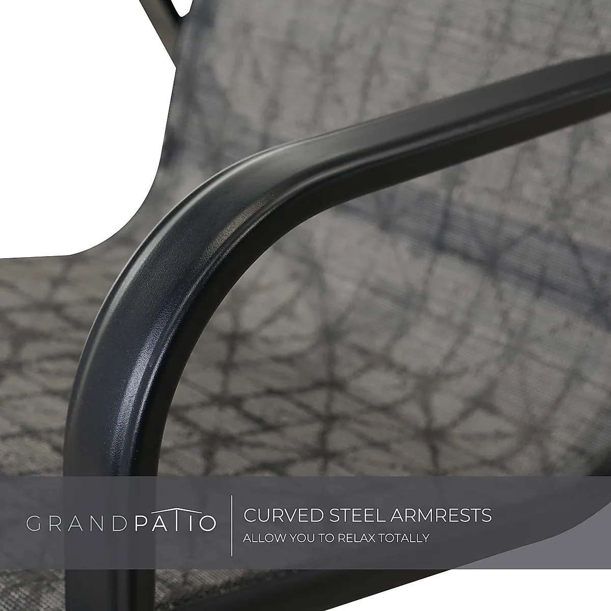 Grand patio Outdoor Rocking Chair Mesh Sling Rocking Chair Seating Outside for Front Porch Garden Patio Backyard (Black&Grey Plaid, 2 Piece)