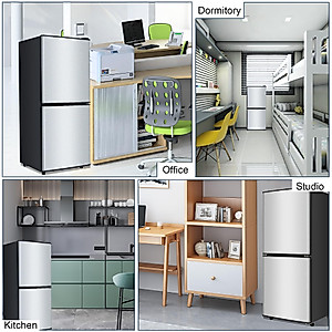 rosmena Small Refrigerator with Freezer, 4.1 Cu.Ft. Compact Mini Refrigerator with Freezer on bottom, large mini fridge for Apartment, Dorm, Office, Family, Basement, Garage