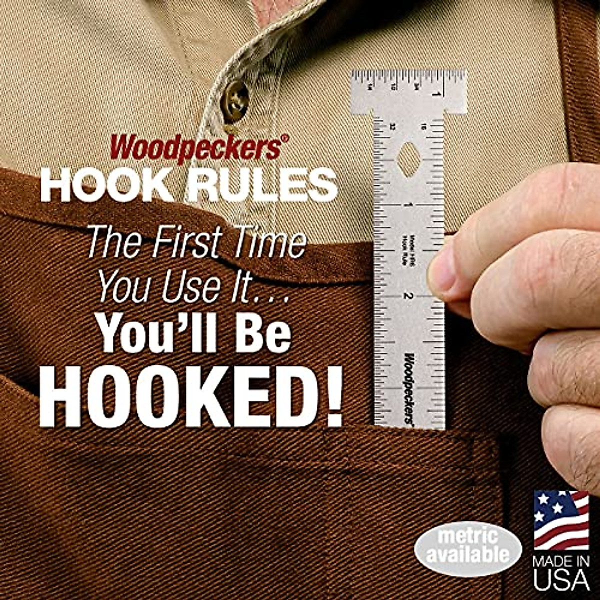 Woodpeckers Hook Rule with Rack-It, 6 Inch, Precision Rulers for Woodworking, Carpentry