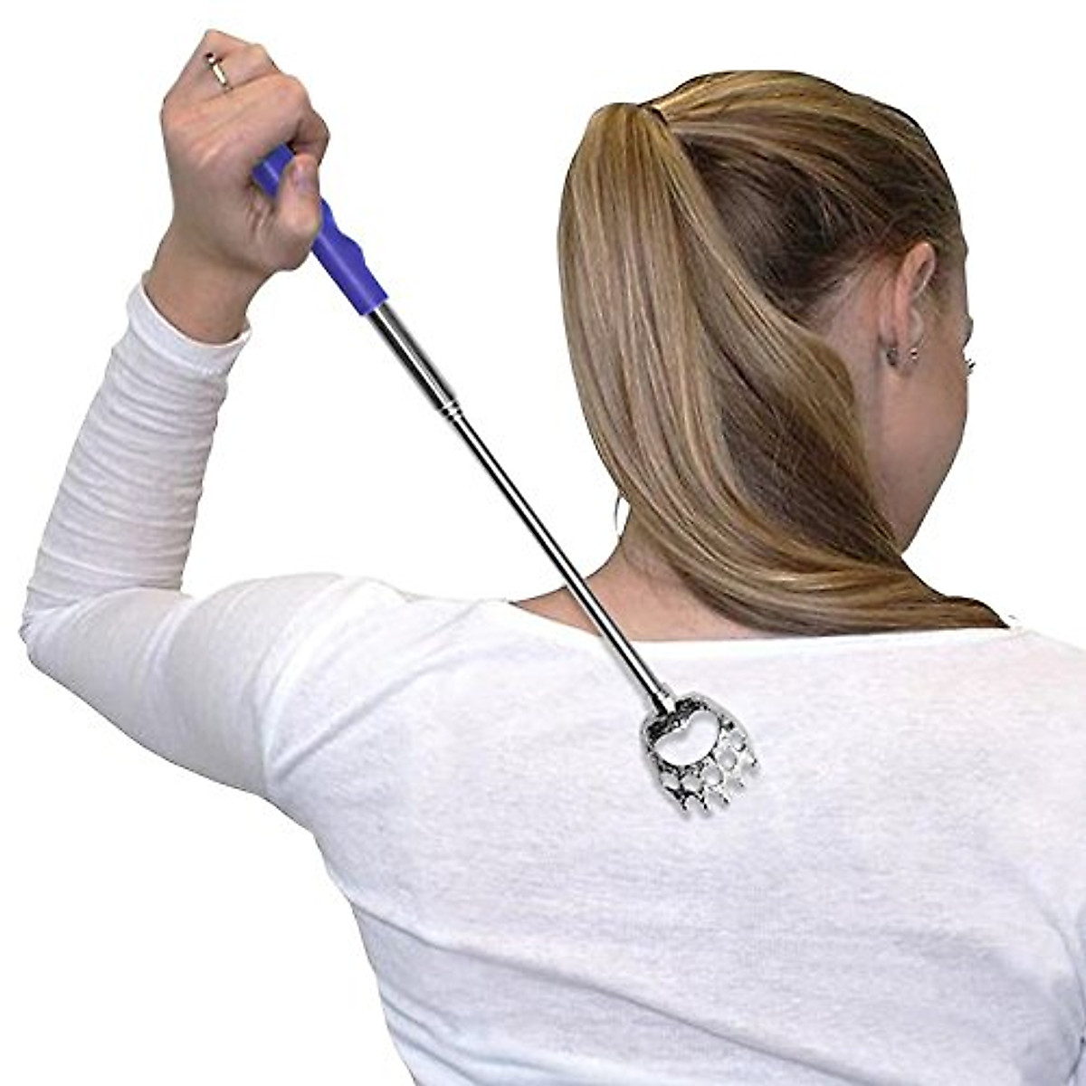 5 Pack Telescoping Back Scratcher - Extendable Telescope Back Scratchers - Bear Claw Metal Telescopic Backscratcher Eliminating Back Itching in Black, Blue, Green, Purple, Red color