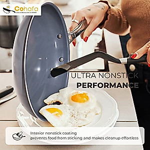 Non-Stick Pots and Pans Set 13pcs Cookware Set, Steamer Basket, Stockpot with Lid, Saucepan with Lid, Fry Pan, Saute Pan for Daily Cooking, Grey