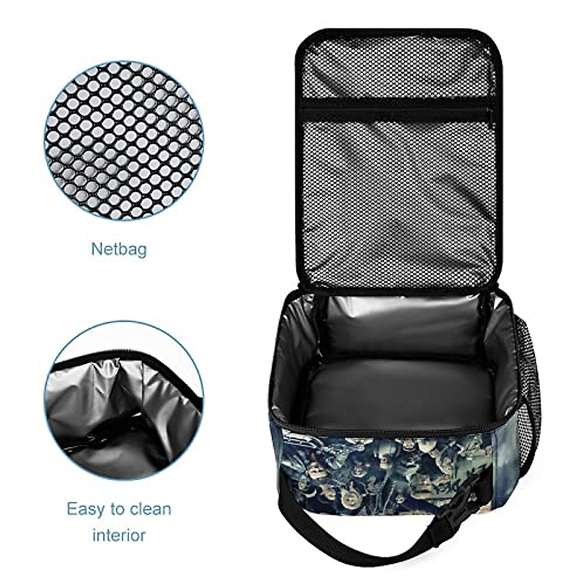 Leakproof Portable Insulation Lunch Tote The Apocalyptic Walking Horror Drama Dead Lunch Bag Gourmet Cooler Pouch Warm Pouch for Parties Lunch Box Storage Organizer