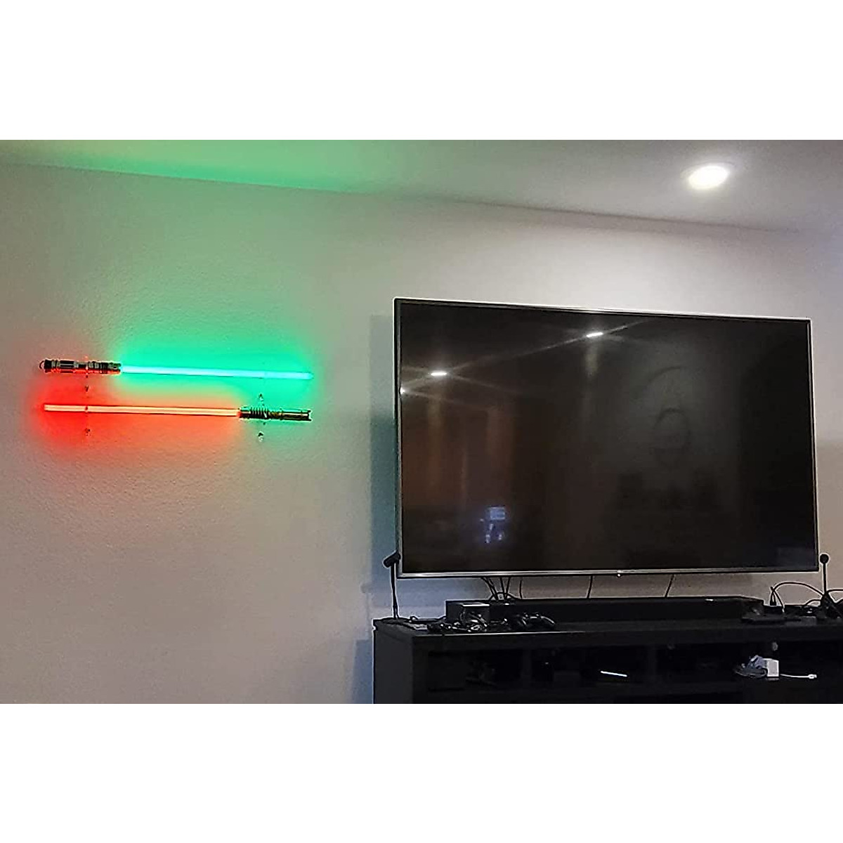 WANLIAN Lightsaber stand, sword stand, acrylic wall-mounted lightsaber stand, suitable for swords, lightsabers (1 pair of transparent)