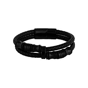 Montana Silversmiths Men's Leatherman Leather Bracelet Black One Size