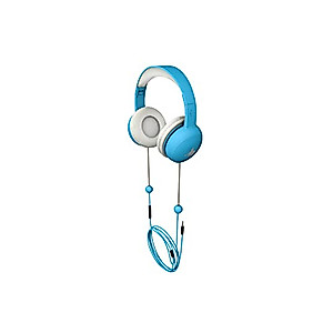 DefenderShield EMF-Free Over-Ear Kids Headphones - Universal Air Tube Wired Crystal Clear Stereo Headset with Microphone & Volume Control - Works with iPhone, Galaxy, iPad & Other Audio Devices