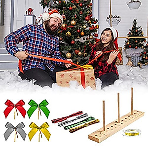Ahn'Qiraj Bow Maker Bow Maker for Ribbon, Wooden Wreath Bow Maker Tools for Creating Gift Bows, Wreath Ribbons, Bows Trims Decorations Day Bows and Wedding Party Decoration (with Instructions)
