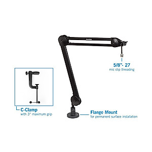 Samson MBA38-38” Microphone Boom Arm for Podcasting and Streaming (MBA38)