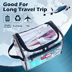 Rough Enough Clear Toiletry Bag Clear Makeup Bag Pouch Bundle Set RE8562+RE8201