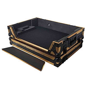 ProX ATA Flight Style Road Case for RANE ONE DJ Controller with Laptop Shelf and Wheels - High-Density Protective Foam for Interior Support - Finish on Laminated 3/8" Plywood - XS-RANE ONE WLT FGLD