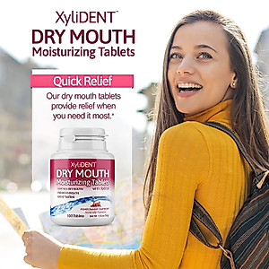 Nature's Stance XyliDENT Xylitol Tablets for Dry Mouth Relief - Stimulates Saliva, Freshens Breath, Reduces Acid Production, Fast Acting Extended Relief, 100 Count