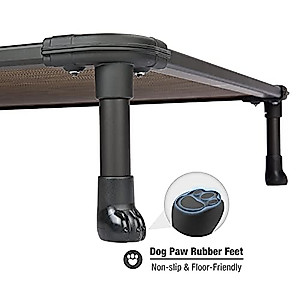 Veehoo Chew Proof Elevated Dog Bed - Cooling Raised Pet Cot - Rustless Aluminum Frame and Durable Textilene Mesh Fabric, Unique Designed No-Slip Feet for Indoor or Outdoor Use, Brown, X Large