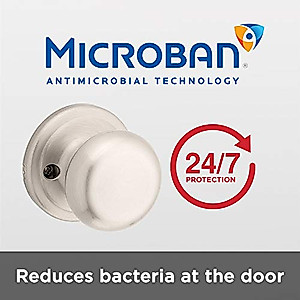 Kwikset Juno Half-Dummy Door Knob with Microban Antimicrobial Protection in Satin Nickel - 97880-668