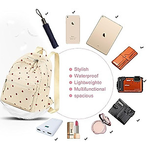 Bluboon Girls Mini Backpack Womens Small Backpack Purse Teens Cute Casual School Bookbag(Corduroy Strawberry)