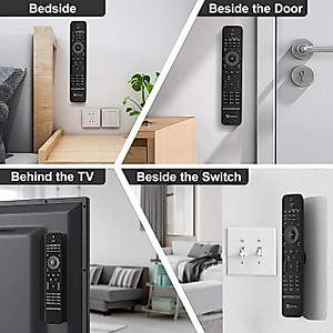 YYILIS Magnetic Remote Control Holder Wall Mount, 4 Pack Upgrade Remote Control Organizers Storage Self-Adhesive TV Remote Control Rack for Back of TV Black