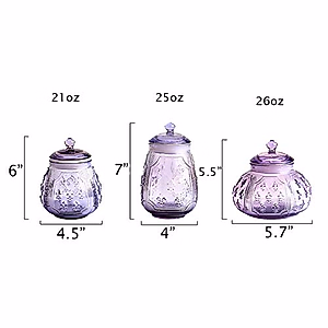 Vintage Relief Crystal Glass Candy Dish Snack Jar with Seal Lid,Wedding Candy Jar