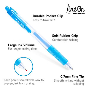 Colored Gel Pens, Lineon 24 Colors Retractable Gel Ink Pens with Grip, Medium Point(0.7mm) Smooth Writing Perfect for Adults and Kids Journal Notebook Planner, Writing in Office and School