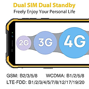 Ulefone Armor X6 Pro Unlocked Smartphone - Android 12 OS, Quad-Core Processor 4GB RAM & 32GB ROM, 13MP Main Camera, 4000mAh Battery, 5.0-inch Screen, Dual SIM 4G Rugged Cell Phones (Orange)