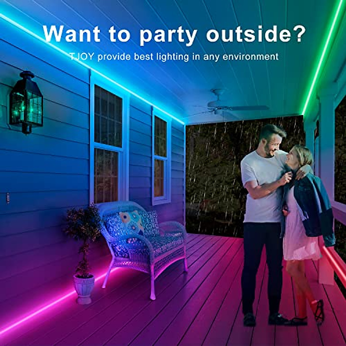 TJOY 32.8ft Waterproof Light Strips+50 ft LED Strip Lights with 44 Key Remote