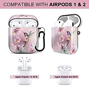 Gyehuo for Airpod Case, Compatible with Apple AirPods 2nd & 1st Generation Case (Flower Hummingbird)