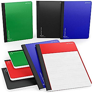 ARTEZA Composition Notebooks, 9.75 x 7.5 Inches, Pack of 8, 100 Sheets Each, College Ruled Books for Studying and Taking Notes