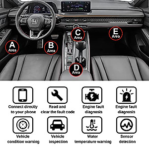 Mini ELM327 OBDII Car Auto Diagnostic Scanner, Car Professional Bluetooth Scan Tool and Code Reader for Android Windows