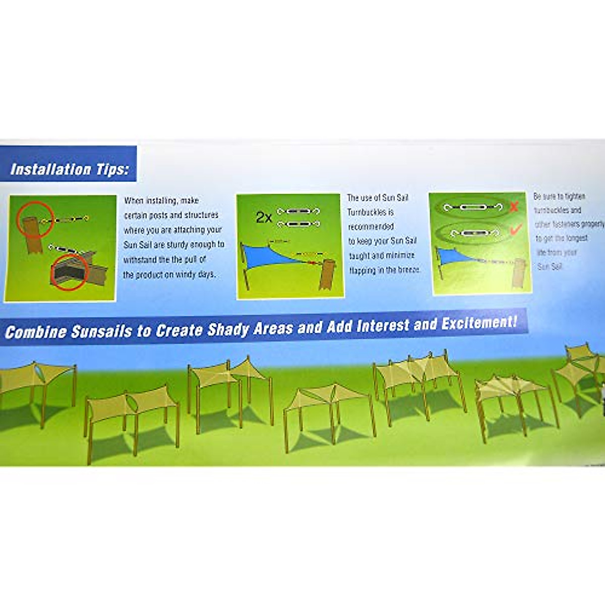 Easy Gardener 10909H, Fabric Shade, Sun Sail Shade Accessory, Green