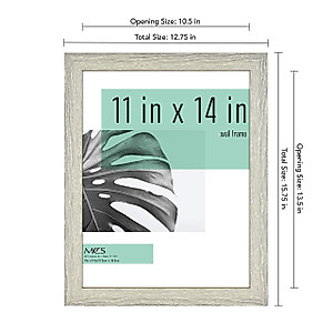 MCS Studio Gallery 11x14 Picture Frame Gray Woodgrain, Rectangle Photo Frame for Photos, Posters & Art Prints (2-Pack)