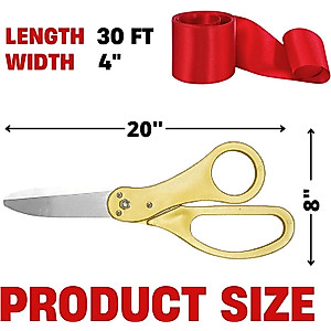 20" Gold Scissors for Grand Opening – Gold Giants Ribbon Cutting Scissors for Special Events Inaugurations and Ceremonies Giant Scissors for Ribbon Cutting Ceremony Heavy Duty Scissors